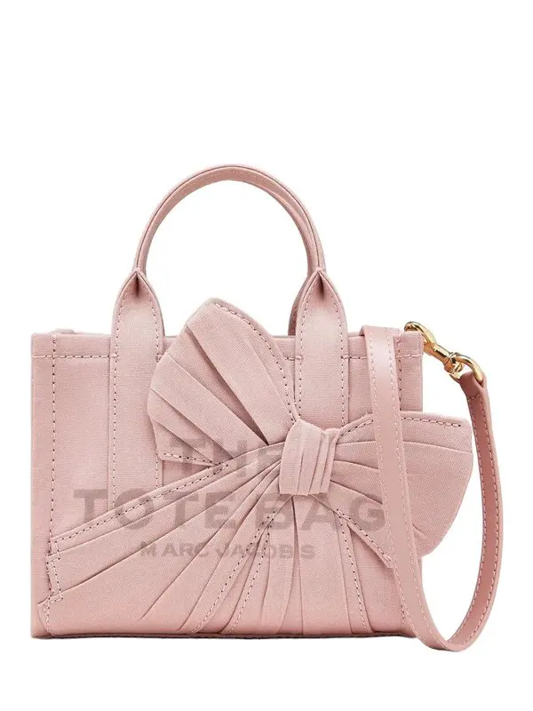 Marc Jacobs Canvas Tote With Oversized Bow Detail - Faded Pink