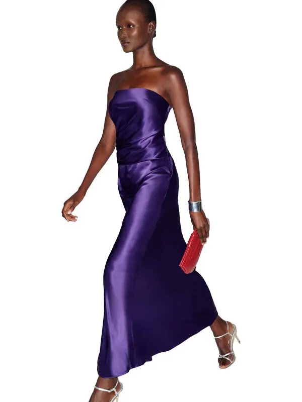 REFORMATION Meshea Silk Dress - Purple