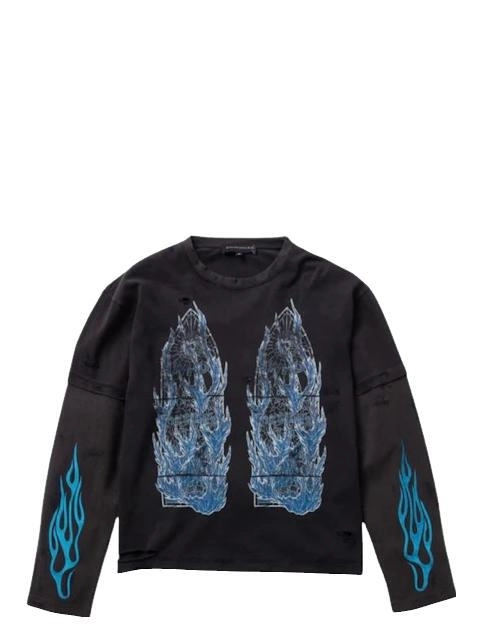 WHO DECIDES WAR Flame Glass Double Jersey - Black