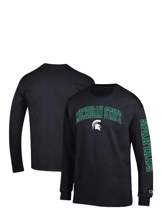 Champion Michigan State Spartans Arch Over Logo 2-hit Long Sleeve T-shirt - Black