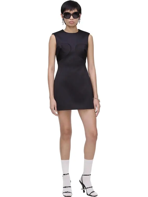 Marc Jacobs Sculpted Duchess Satin Mini Dress - Black