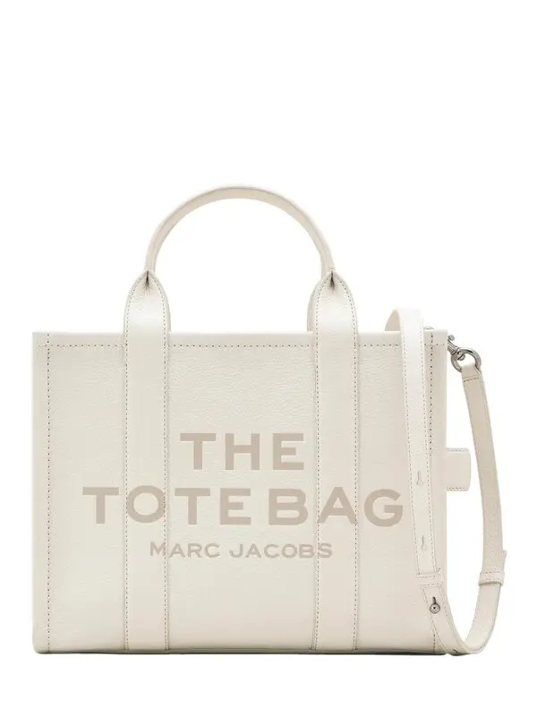 Marc Jacobs The Leather Medium Tote Bag - Cotton/silver