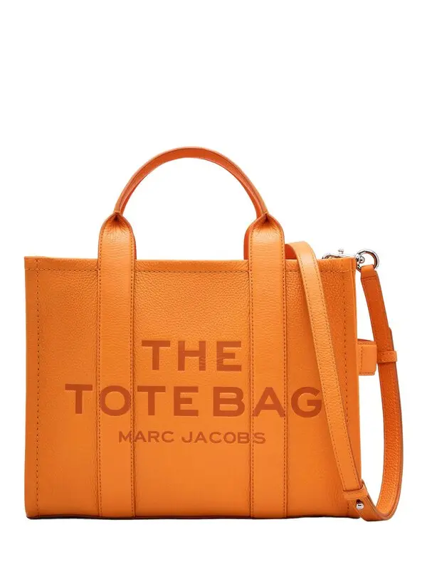 Marc Jacobs The Leather Medium Tote Bag - Tangerine