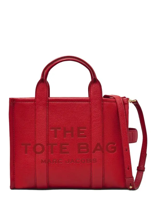 Marc Jacobs The Leather Medium Tote Bag - True Red