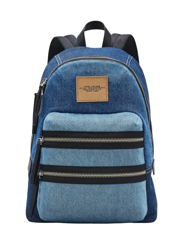 Marc Jacobs The Biker Colorblock Denim Backpack - Indigo Multi
