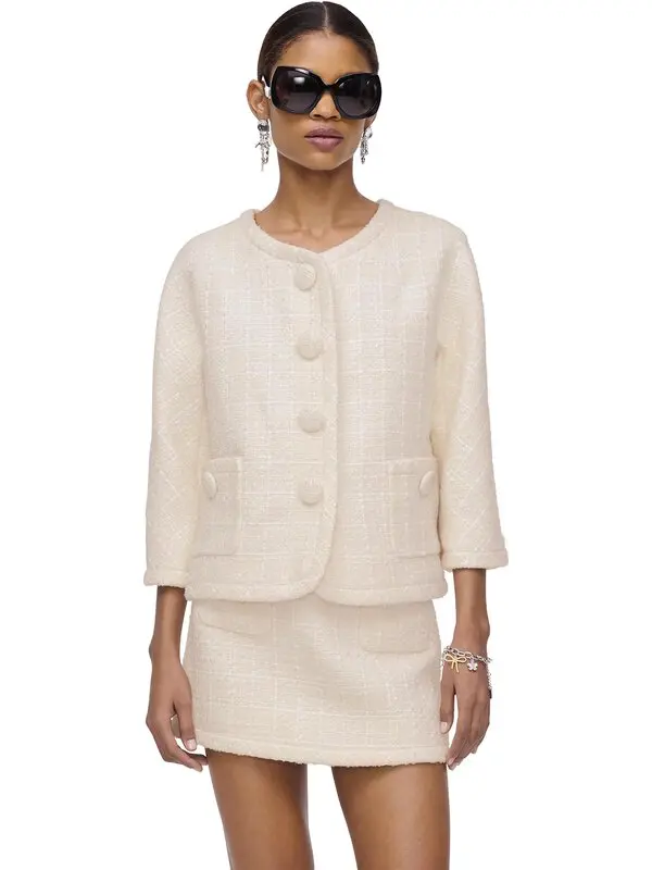 Marc Jacobs Tweed Backwards Lady Jacket - Ivory