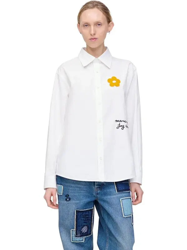 Marc Jacobs Marc Is Joy" Embroidered Cotton Shirt - White