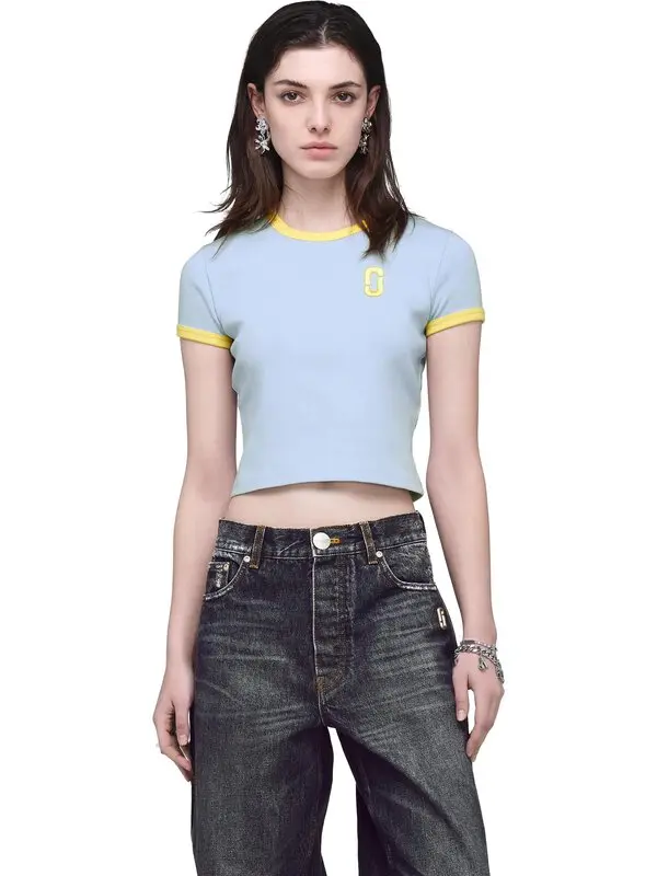 Marc Jacobs Pop J Marc Ringer Baby Tee In Size - Blue Mist Multi