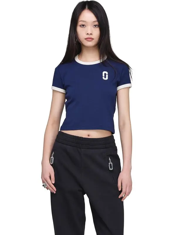 Marc Jacobs Pop J Marc Ringer Baby Tee In Size - Navy Multi