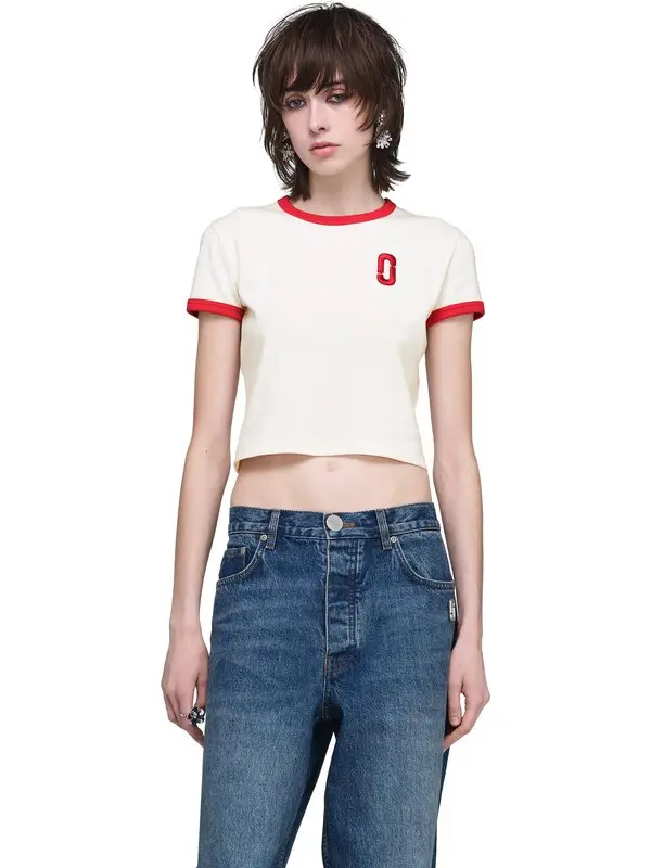 Marc Jacobs Pop J Marc Ringer Baby Tee In Size - White Multi