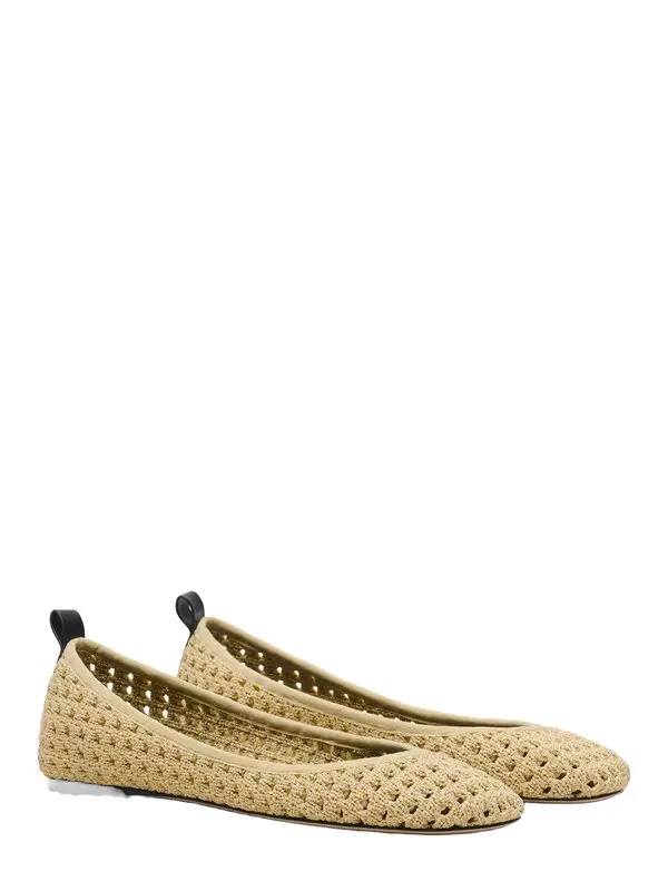 Marc Jacobs Crochet Lace Up Ballerina - Champagne