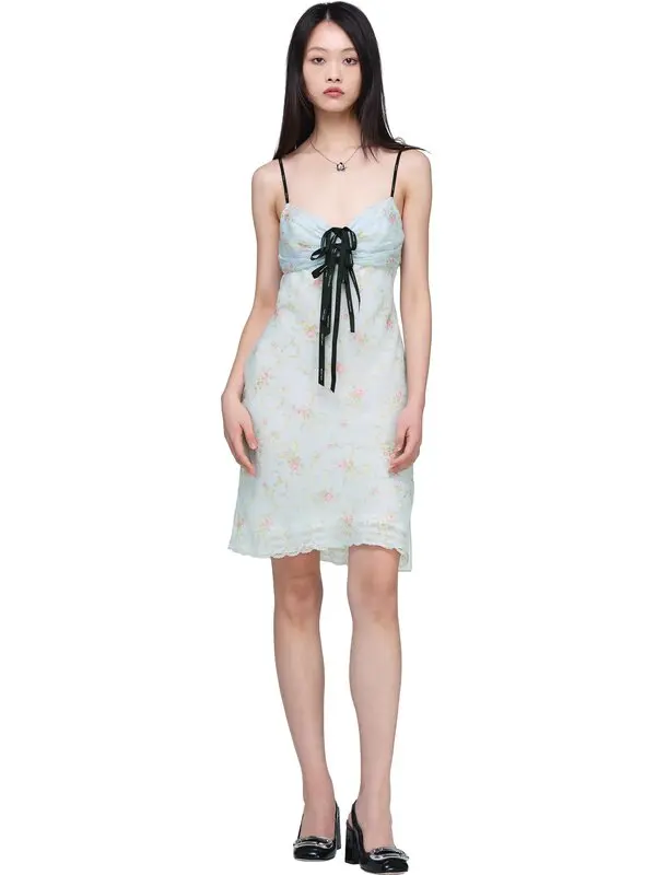Marc Jacobs Blurred Floral Slip Dress - Blue Mist Multi