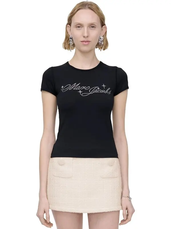 Marc Jacobs Charm Logo Shrunken Tee - Black