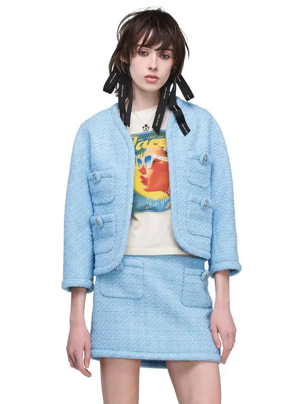 Marc Jacobs Pop J Marc Tweed Jacket - Blue Mist