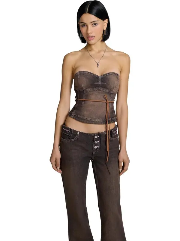 Marc Jacobs Detached Waistband Flared Jeans - Brown