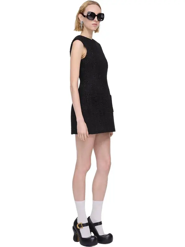 Marc Jacobs Sculptural Tweed Mini Dress - Black