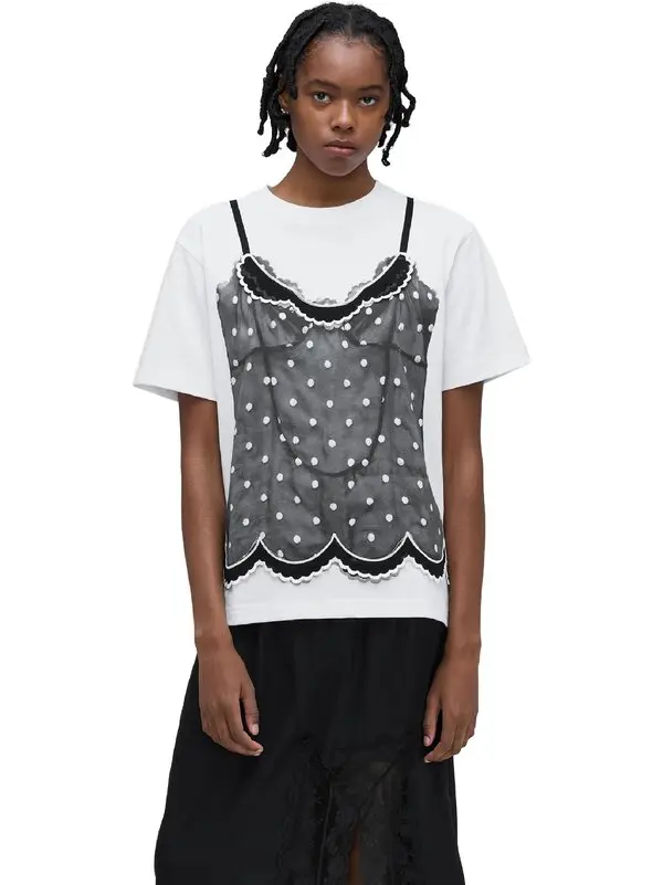 Marc Jacobs Trompe L'oeil Cami Tee In Size - White Multi