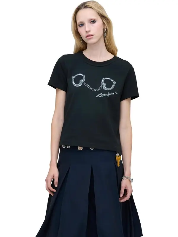 Marc Jacobs Heart Handcuff Slim Tee - Black