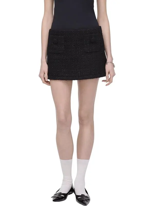 Marc Jacobs Tweed Mini Skirt - Black