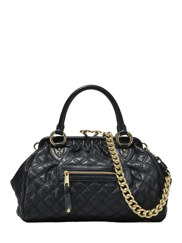 Marc Jacobs Re-edition Quilted Leather Stam Bag - Black