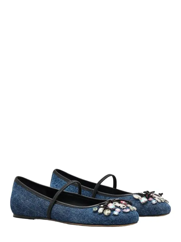 Marc Jacobs Gem Denim Sabrina Ballerina - Indigo