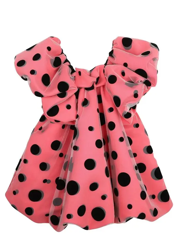 Marc Jacobs Organza And Cotton Silk Dress With Embroidered Straps - Poppy