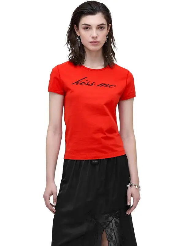 Marc Jacobs Kiss Me' Shrunken T-shirt - True Red