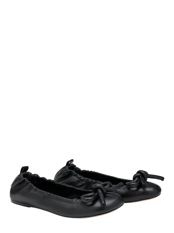 Marc Jacobs The Bow Lace Up Ballerina Flat - Black