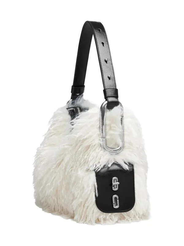 Marc Jacobs Scene Large Shoulder Bag In Grunge Fur - Ivory