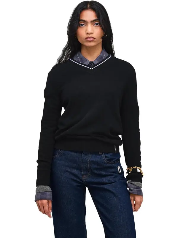 Marc Jacobs Layered V-neck Sweater - Black