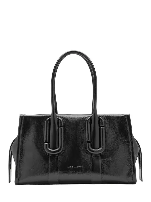 Marc Jacobs Babe City Tote In Crinkle Leather - Black