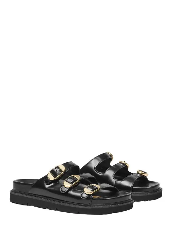 Marc Jacobs Leather Kiki Slides - Black
