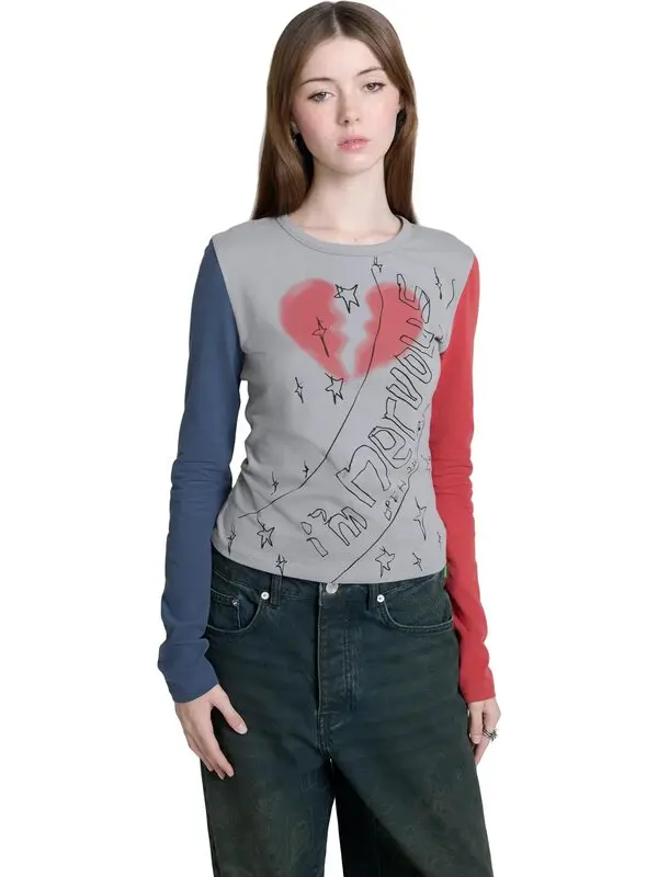 Marc Jacobs I'm Nervous" Long Sleeve Tee - Multi