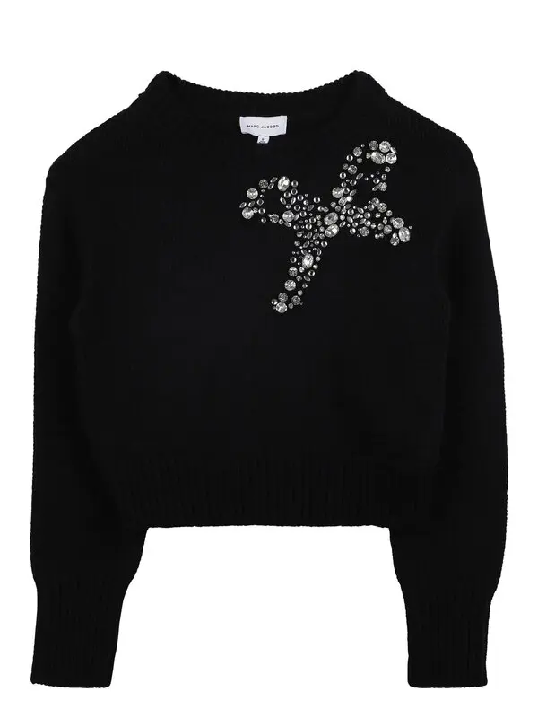 Marc Jacobs The Gem Bow Sweater In Size - Black