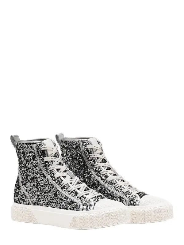 Marc Jacobs Sequin High Top Sneakers - Silver