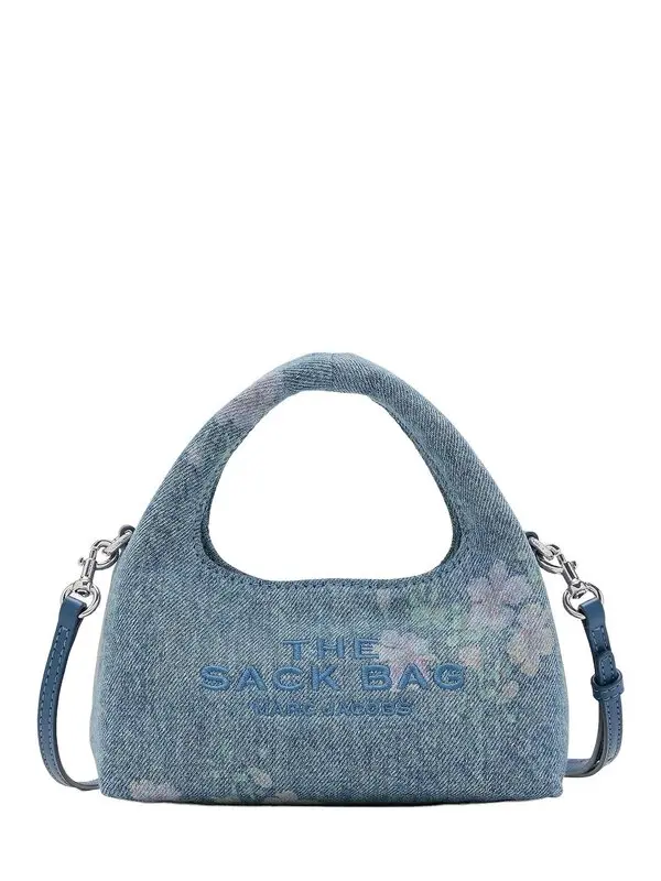 Marc Jacobs Micro Crossbody Sack Bag In Antique Floral Denim - Indigo Multi