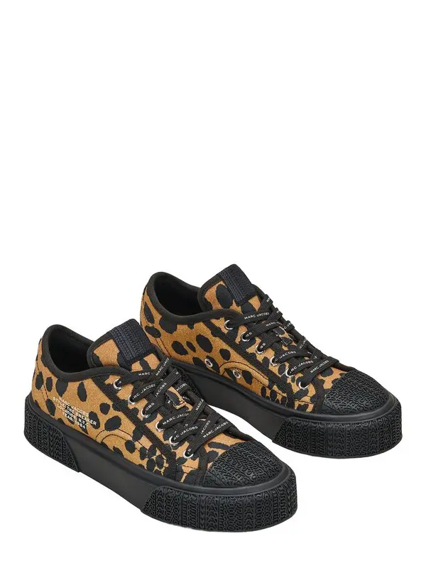 Marc Jacobs The Printed Canvas Sneaker - Black Multi