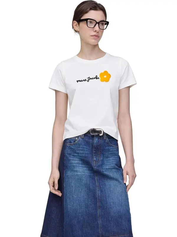 Marc Jacobs Daisy Logo Slim Tee - White