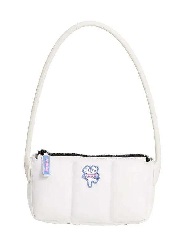 Marc Jacobs Puffy Nylon Shoulder Bag With Rubber Handle - Cloud White