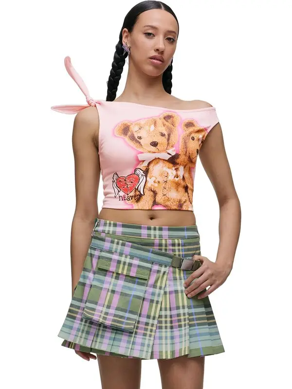 Marc Jacobs Teddy One Shoulder Tank - Pink Multi