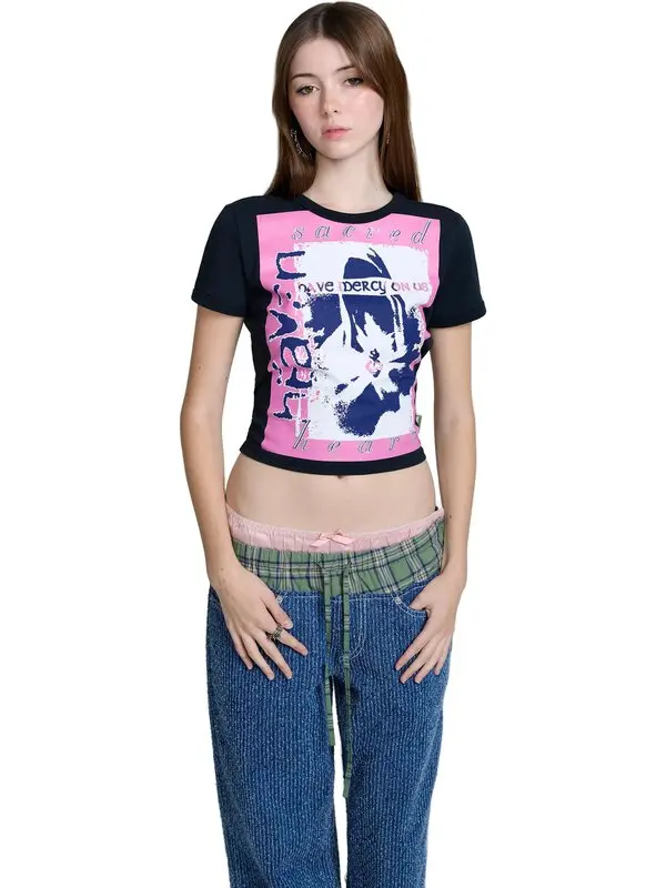 Marc Jacobs Have Mercy" Baby Tee - Black Multi