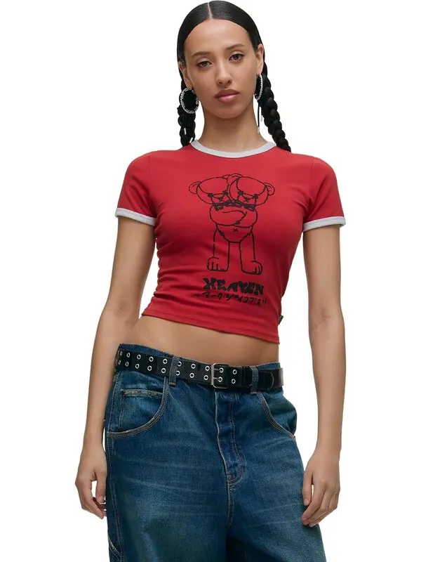 Marc Jacobs Angry Teddy" Baby Tee - Red Multi