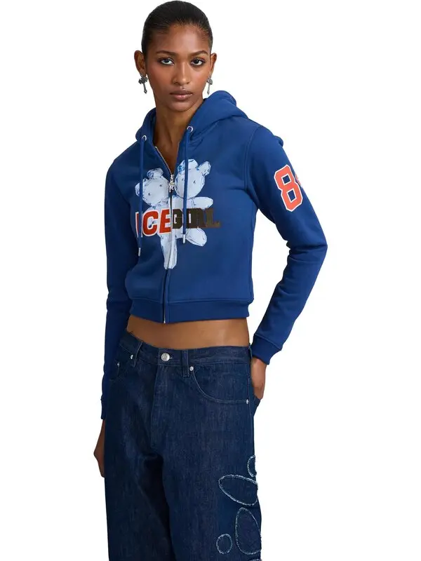 Marc Jacobs Icegirl Fitted Zip-up Hoodie - Navy