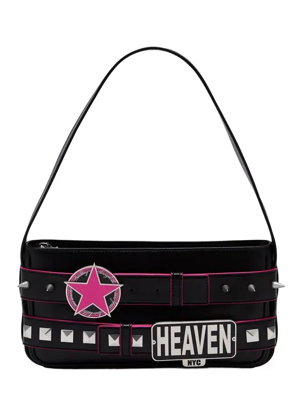 Marc Jacobs Leather Belt Shoulder Bag With Star And Heaven Detail - Black