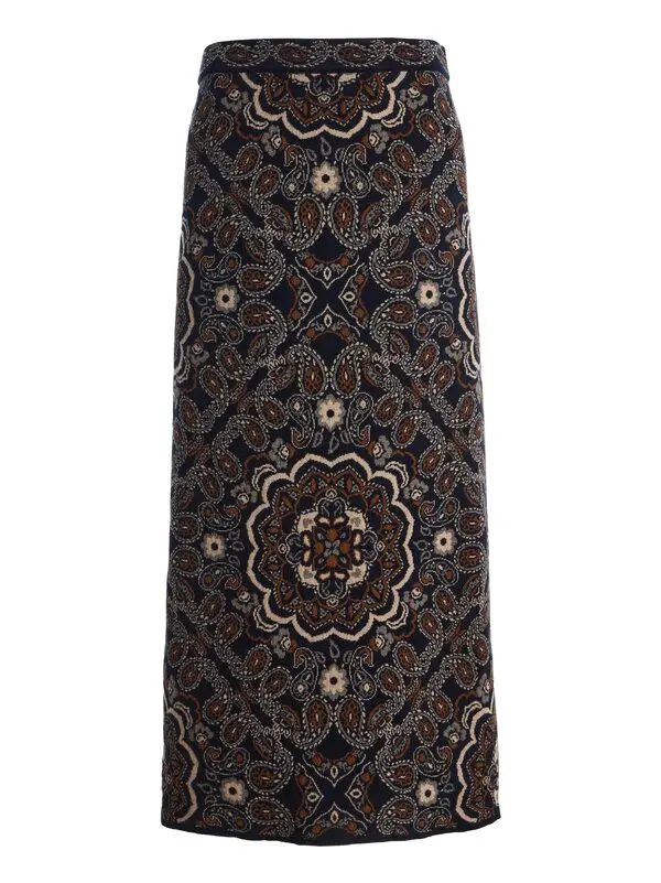 Cara Cara Clara Wool-cotton Maxi Skirt - Navy