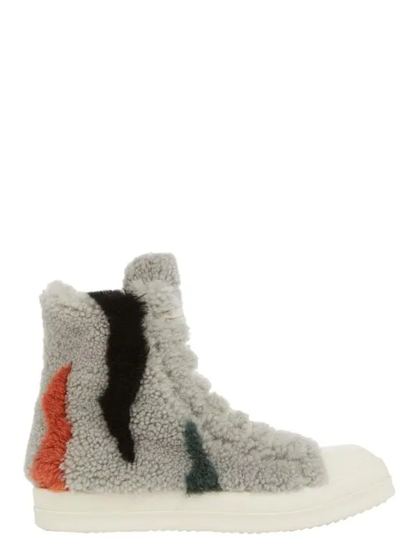 Rick Owens Strobe High-top "pearl Zebra" Boots - Grey