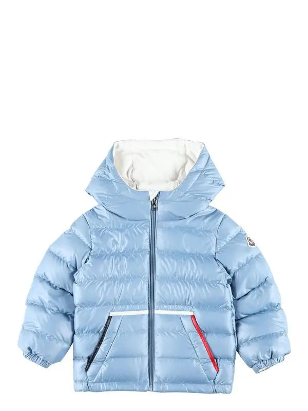 Moncler Baby Icarus Quilted Down Jacket With Fixed Hood - Blu