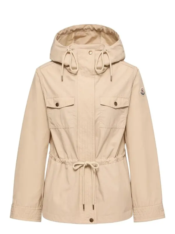 Moncler Serin Hooded Cotton Blend Parka - Beige