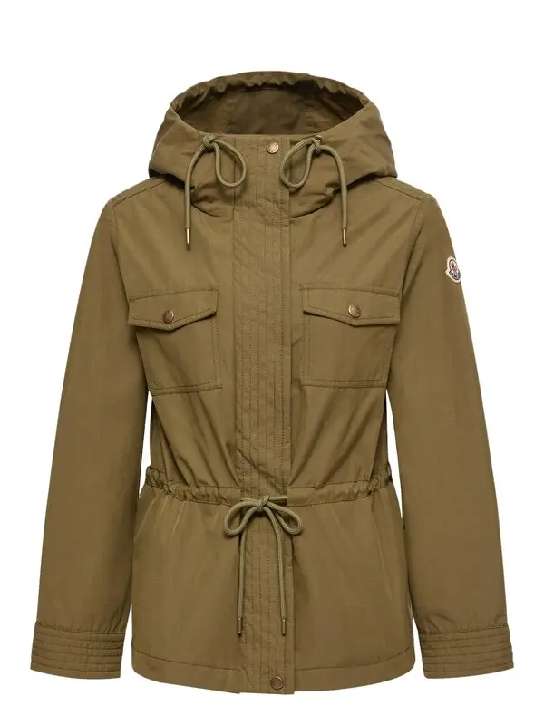 Moncler Serin Hooded Cotton Blend Parka - Green