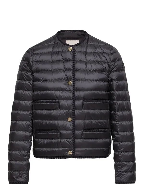 Moncler Circaete Braided Trim Short Down Jacket - Blue